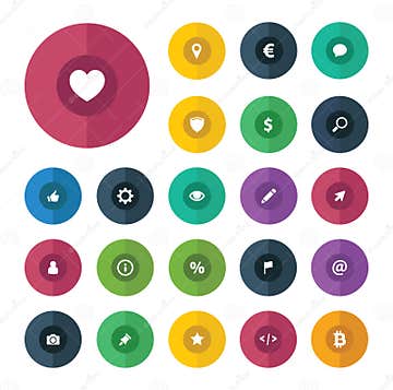 Style Flat Design Ui Kit Icons for Webdesign Template Stock Vector ...