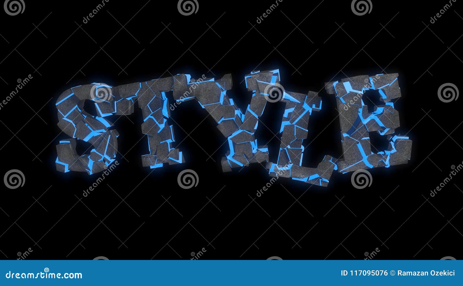 STYLE Fragmented Writing Background, 3d Rendering Stock Illustration ...