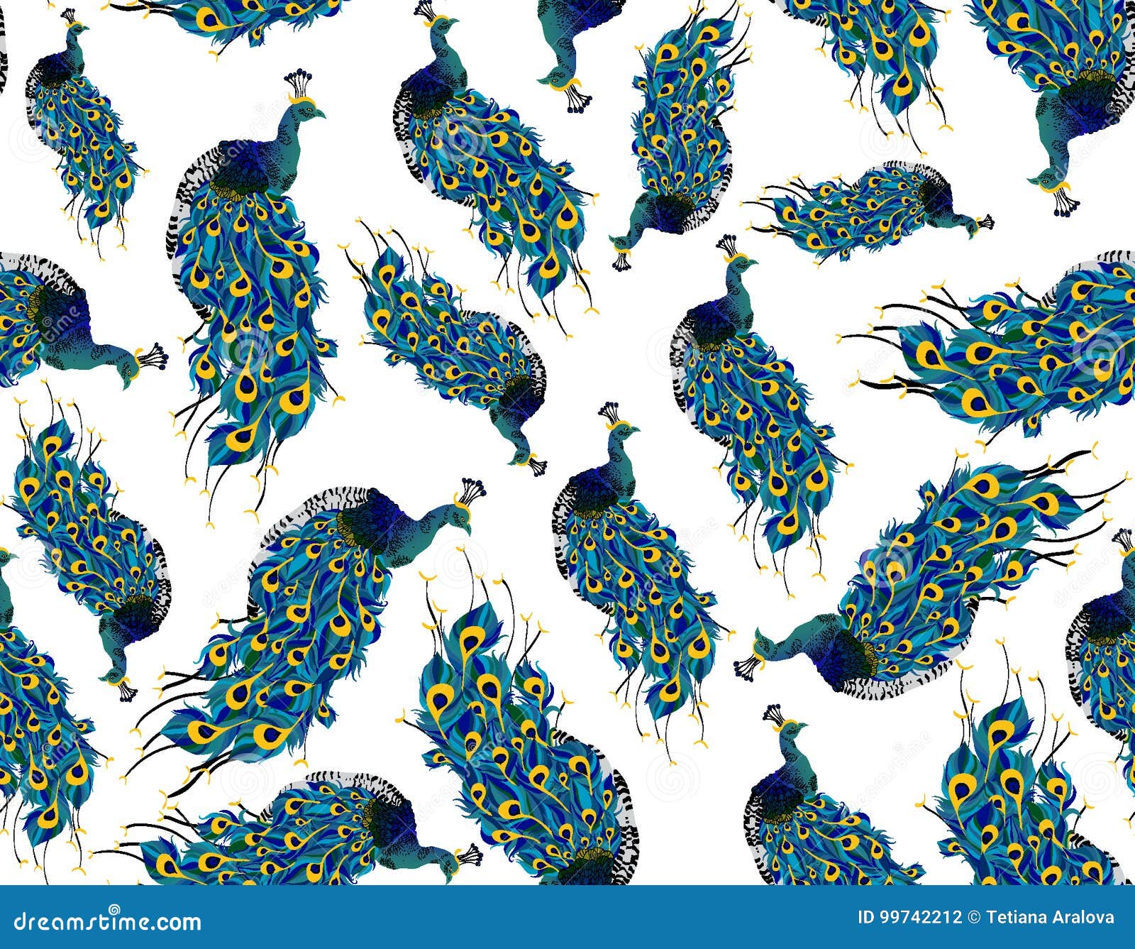 The Pattern with Peacocks. Seamless Ornament. Stock Vector ...
