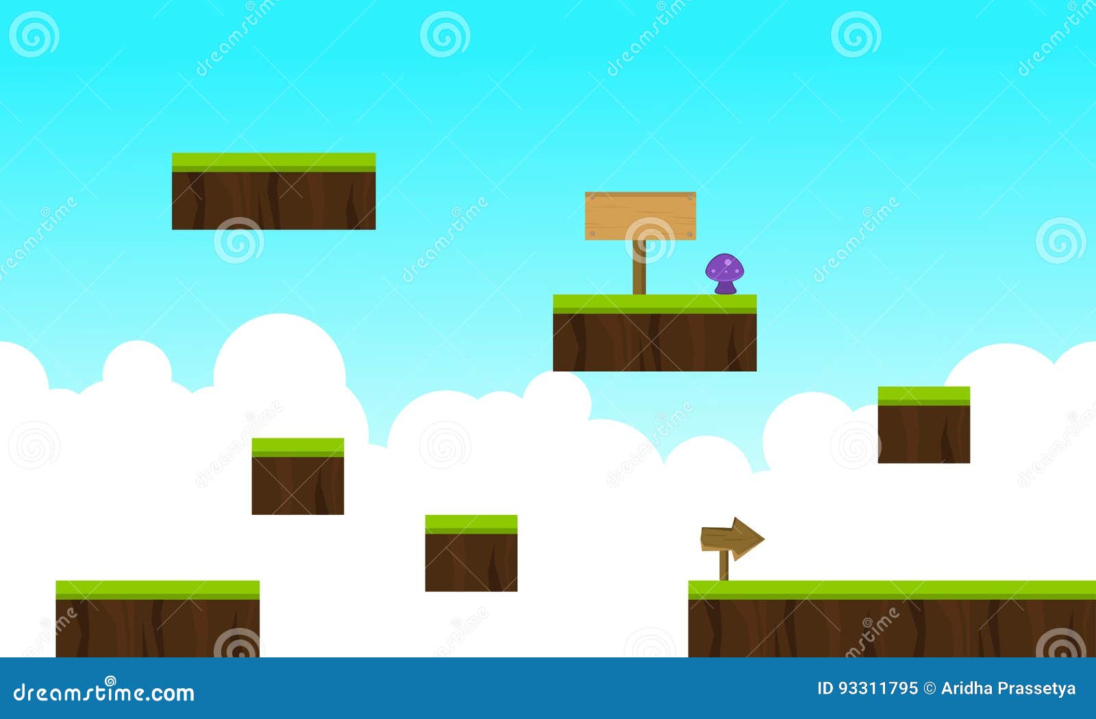 Style Game Background on the Sky Stock Vector - Illustration of ...
