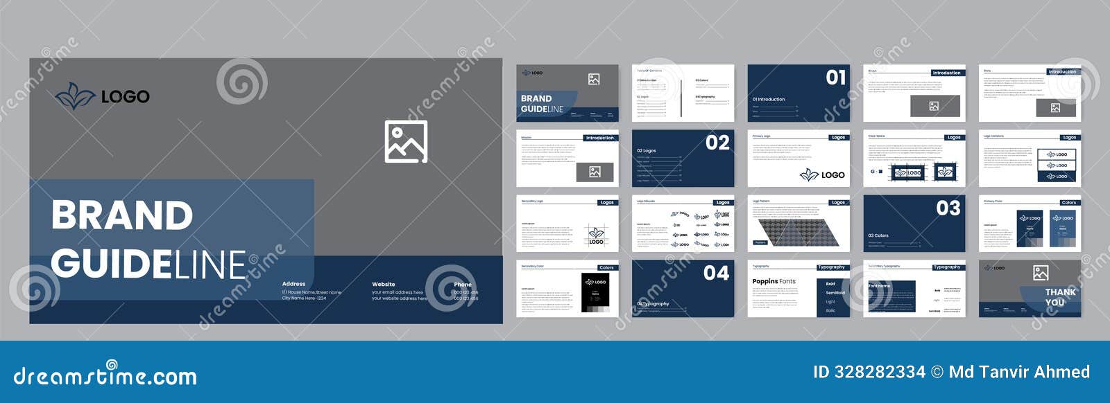 Style Guide Template for Branding Guidelines Stock Vector ...