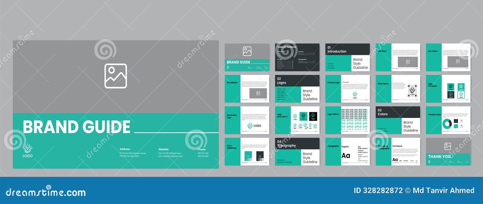 Style Guide Template for Branding Guidelines Stock Vector ...