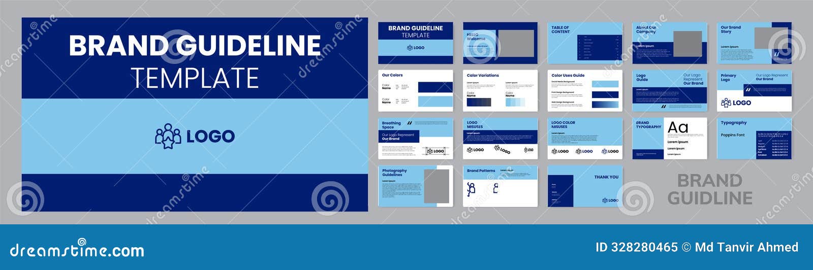 Style Guide Template for Branding Guidelines Stock Vector ...