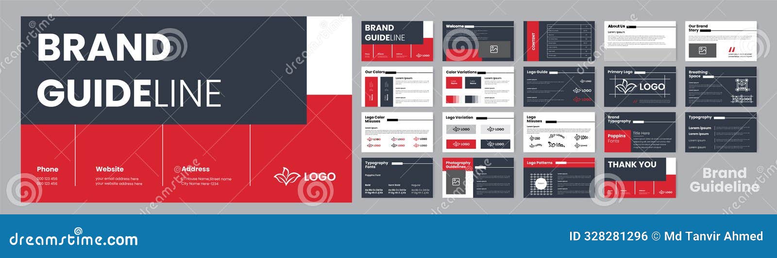 Style Guide Template for Branding Guidelines Stock Vector ...