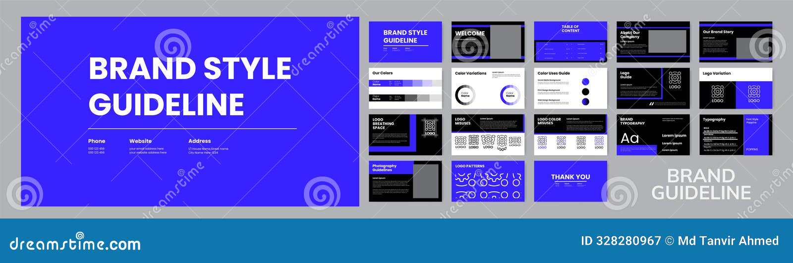 Style Guide Template for Branding Guidelines with Red and Black Color ...