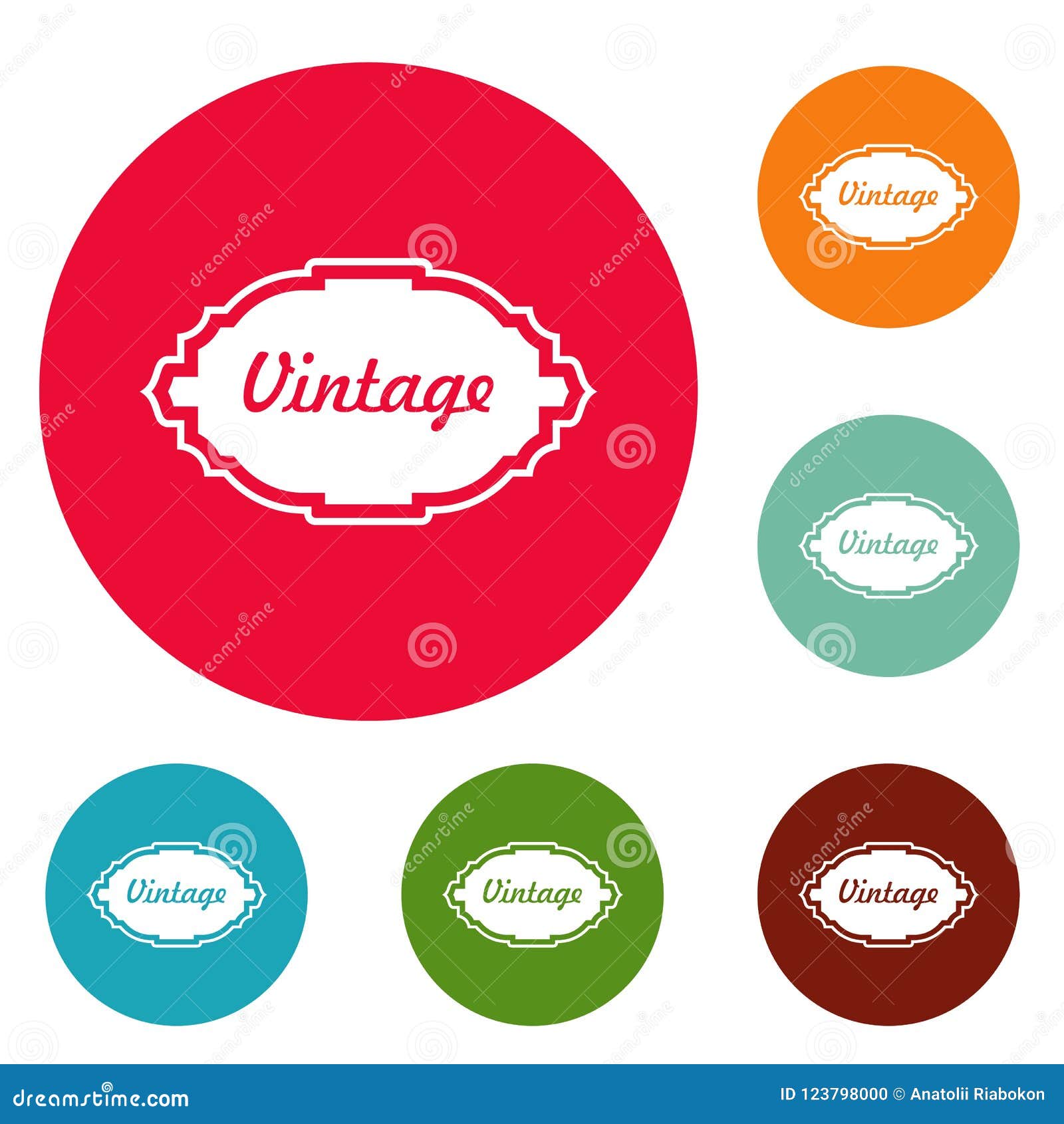 Style Label Icons Circle Set Stock Illustration - Illustration of paper ...