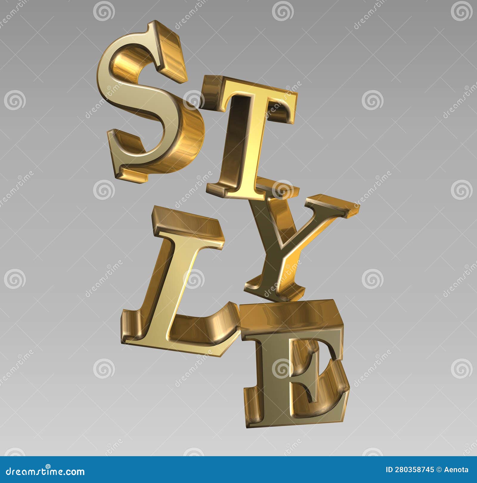 Style Lettering - 3D Illustration Stock Illustration - Illustration of ...