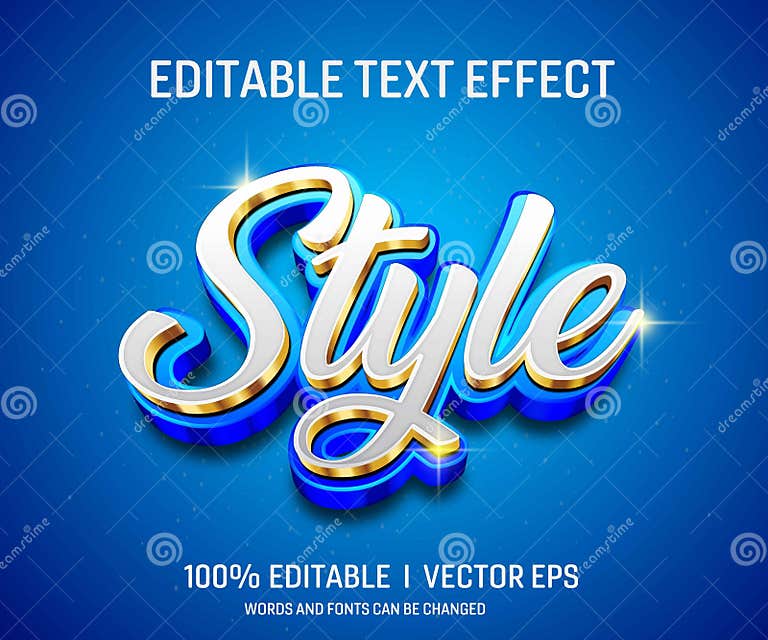 Style Luxury Vector 3d Text Effect with Modern Style Design Stock ...