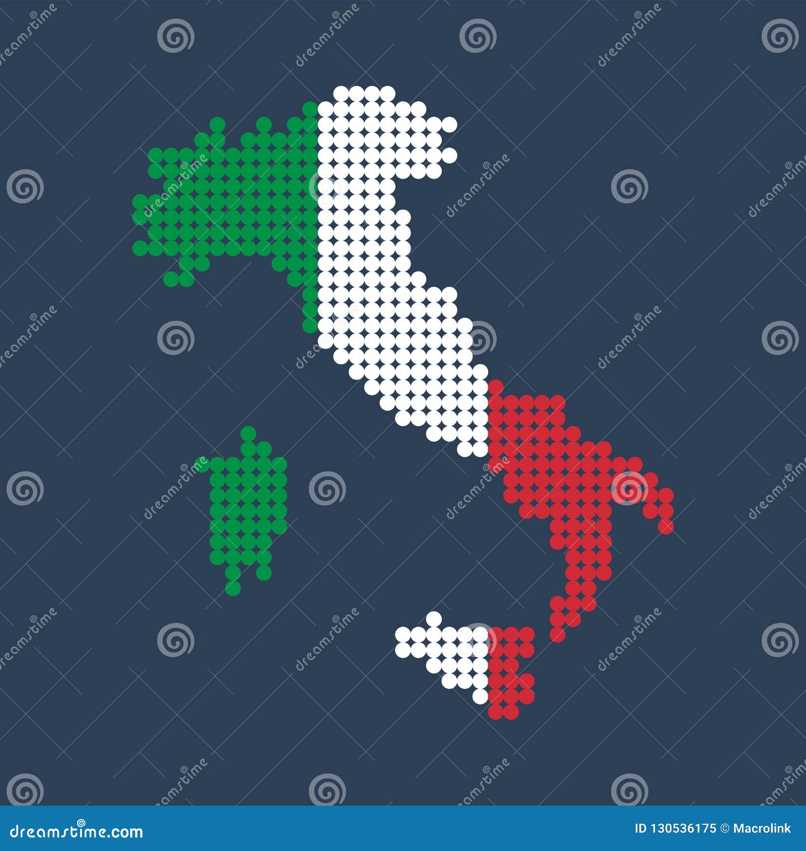Style Map of Italy in Colors of Country Stock Vector - Illustration of ...