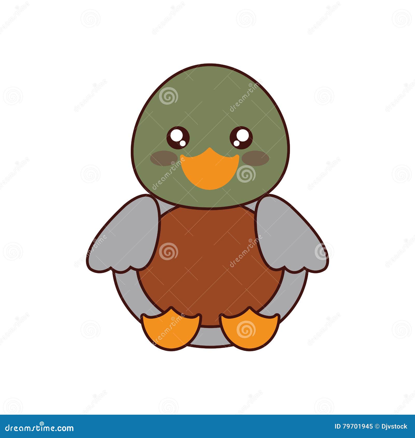 Style Mignon De Kawaii De Canard Illustration de Vecteur - Illustration ...