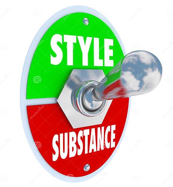 Style Over Substance Toggle Switch Words Flash Vs Function Stock ...