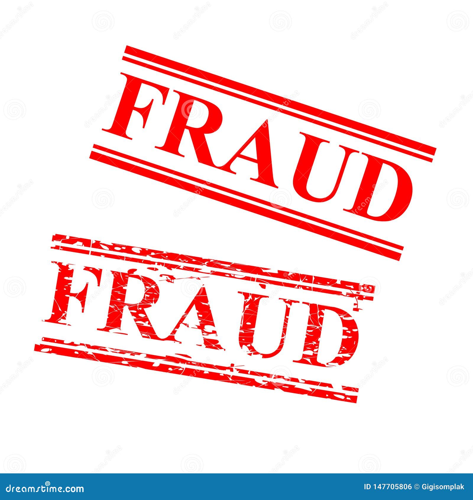 2 Style Red Rubber Stamp, Fraud, Isolated on White Stock Vector ...