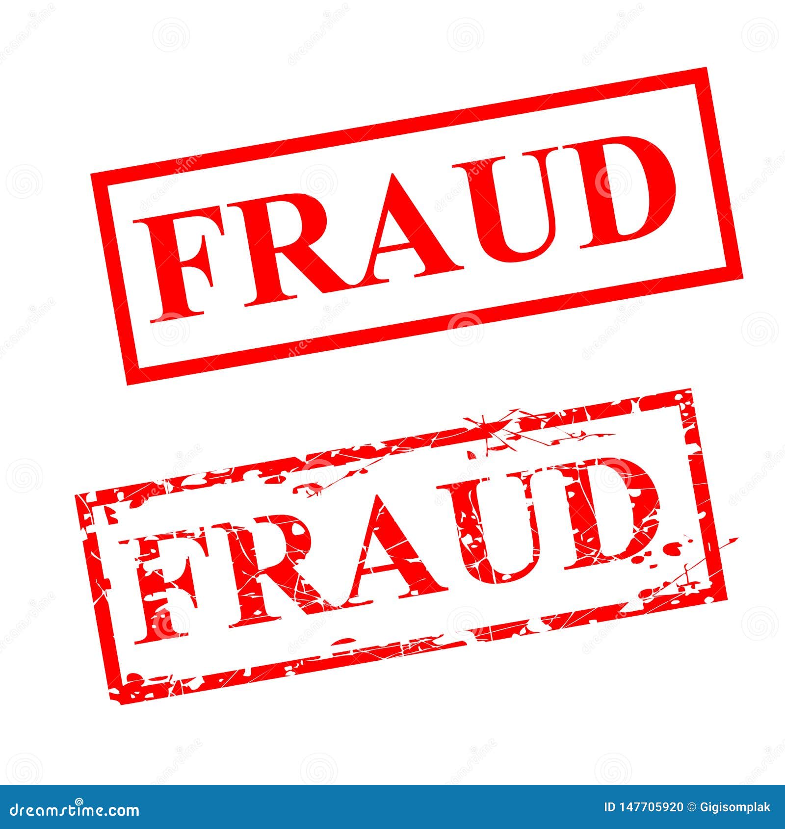 2 Style Red Rubber Stamp, Fraud, Isolated on White Stock Vector ...