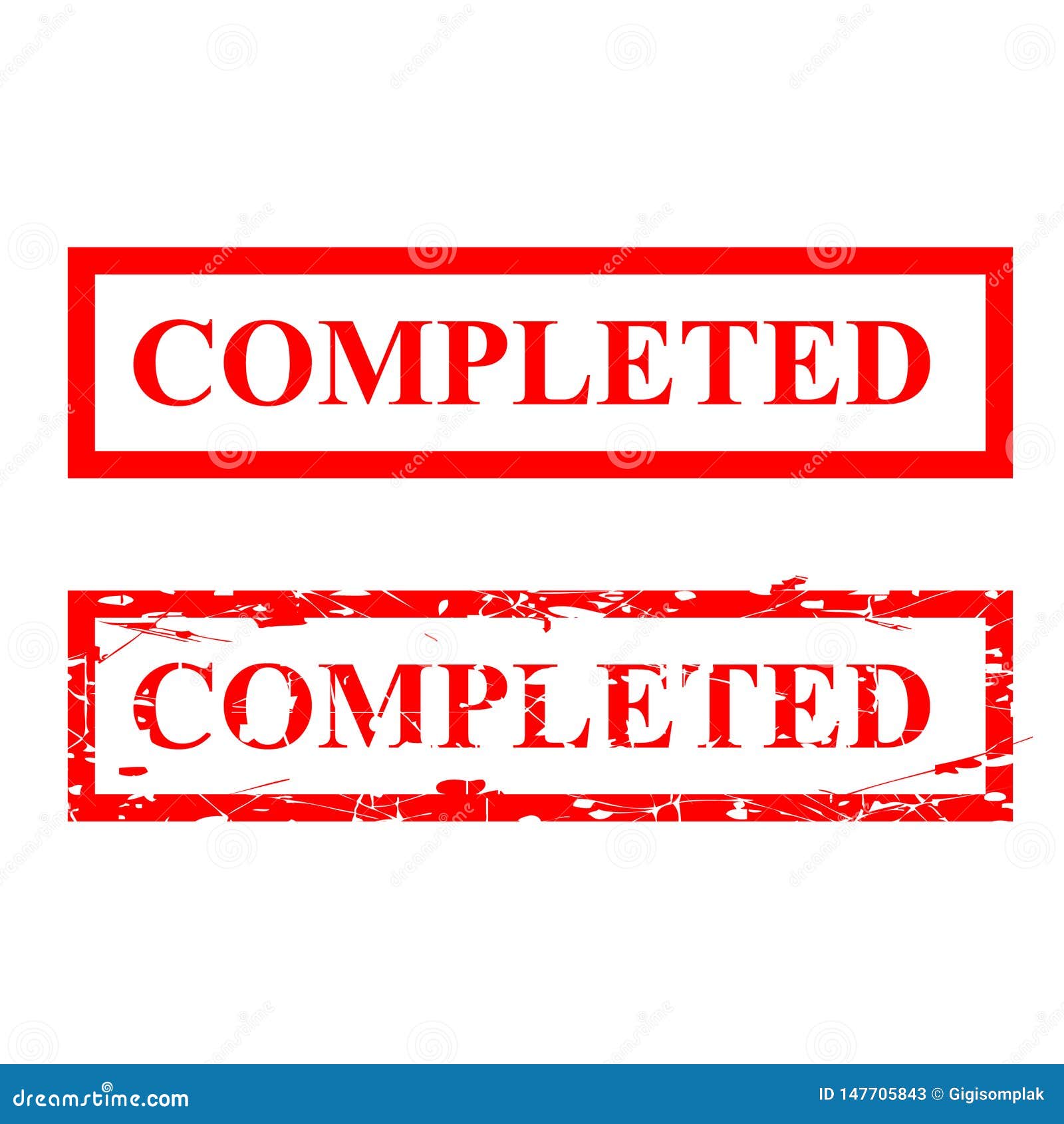 2 Style Rubber Stamp, Completed, Isolated on White Stock Vector ...