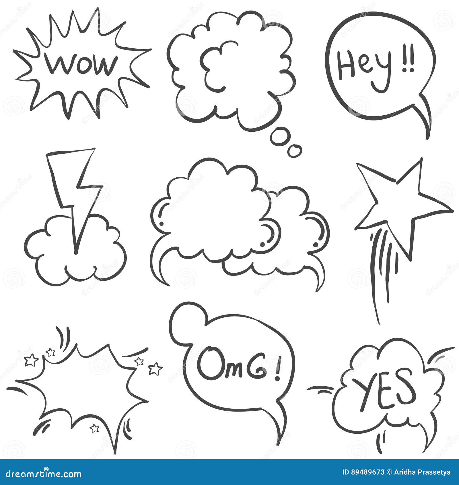Style Text Balloon Hand Draw Doodles Stock Vector - Illustration of ...