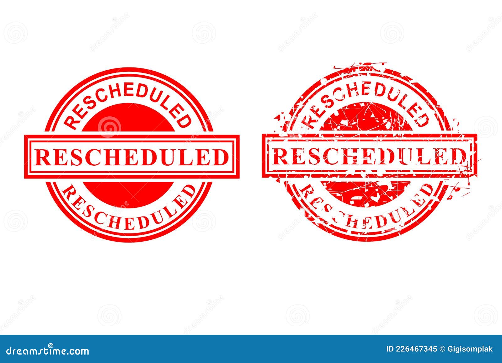 Rescheduled Seal Label Sign Black Stamp On White Royalty-Free Stock ...