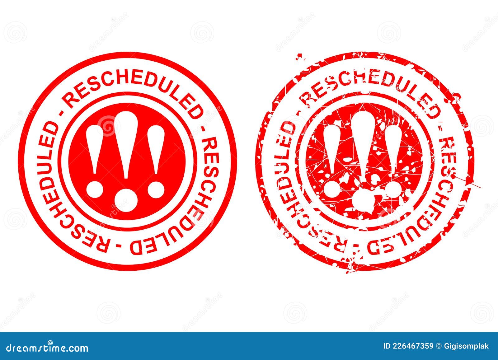 Rescheduled Seal Label Sign Red Stamp On White Royalty-Free Stock Image ...