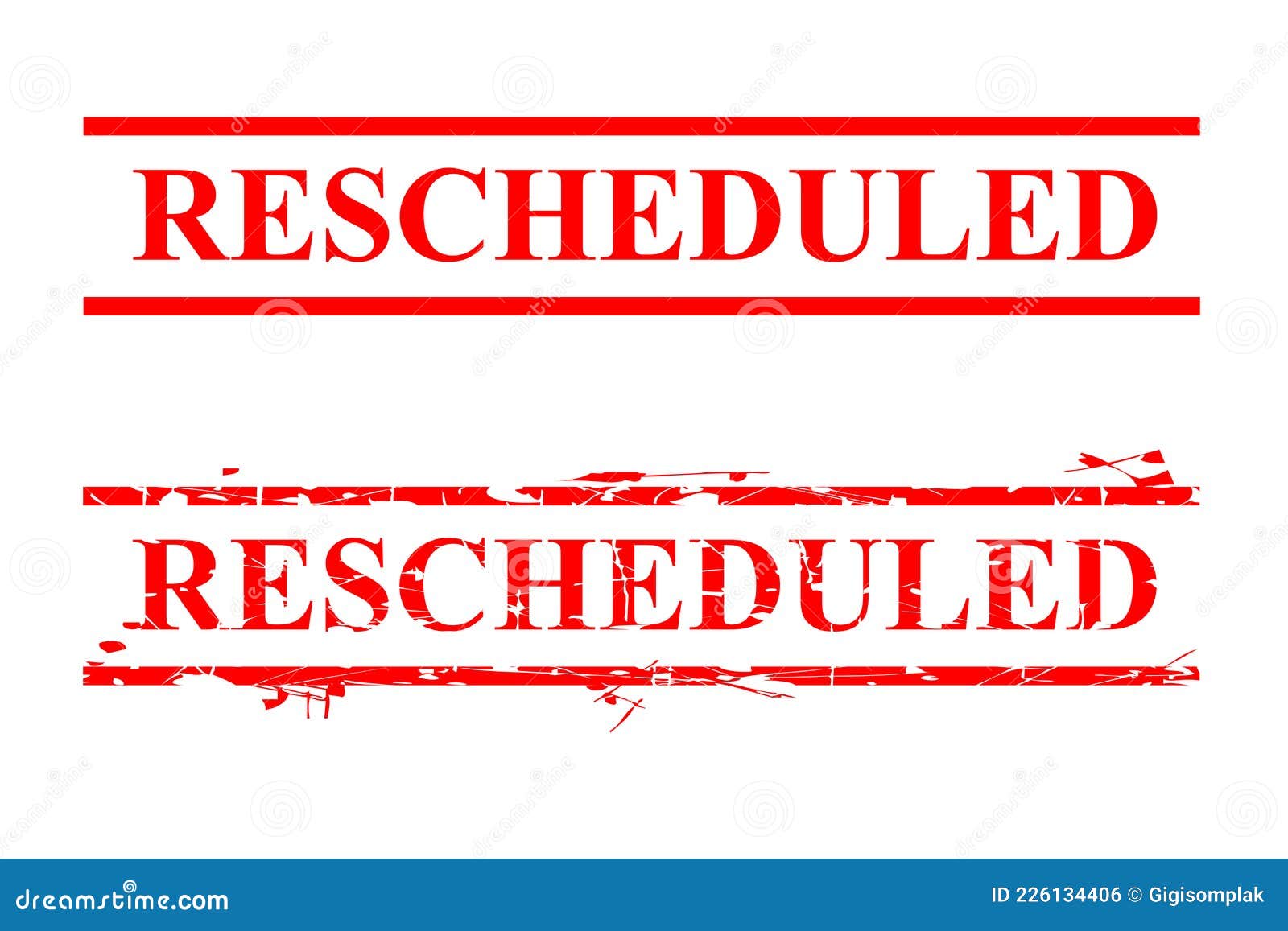 Rescheduled Seal Label Sign Black Stamp On White Royalty-Free Stock ...