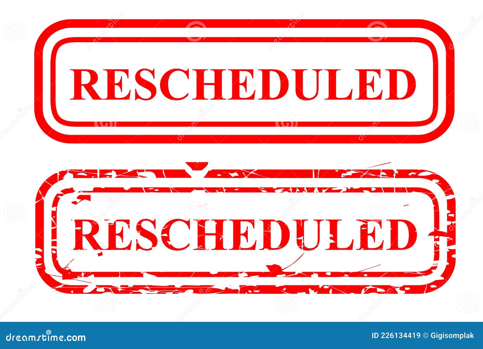 Rescheduled Seal Label Sign Black Stamp On White Royalty-Free Stock ...