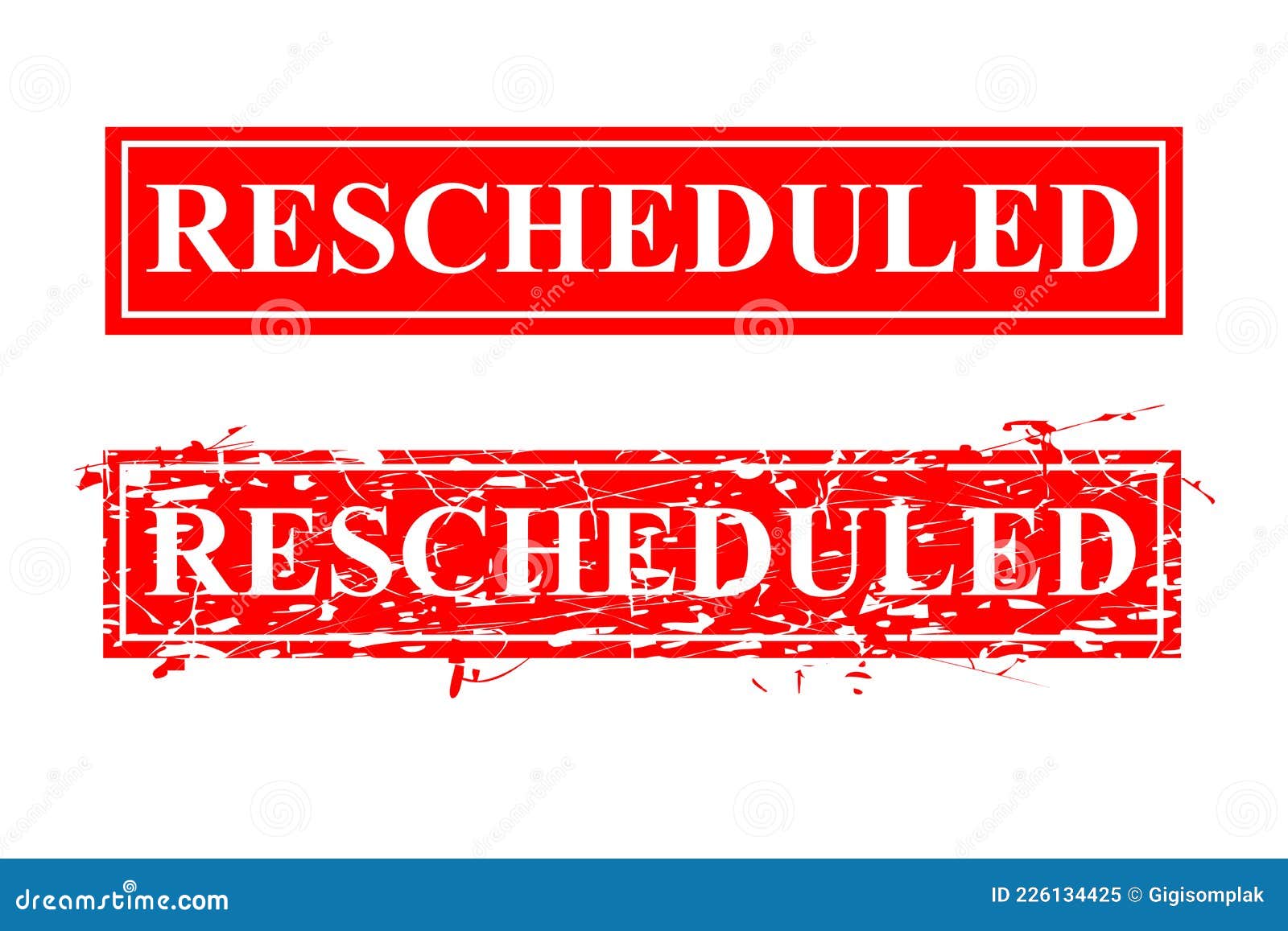 Rescheduled Seal Label Sign Black Stamp On White Royalty-Free Stock ...