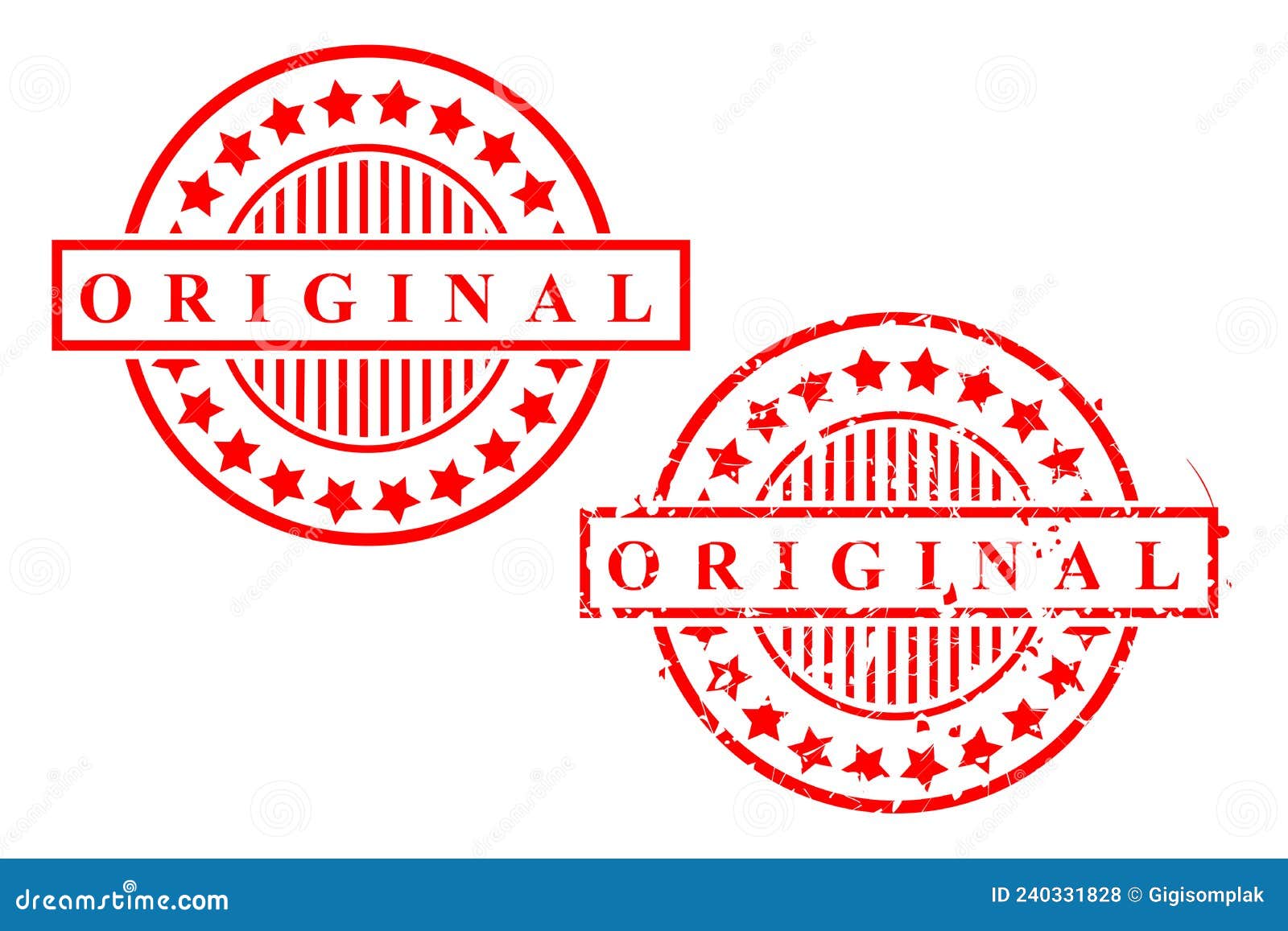 2 Style Vectoriel Rouge Cercle Effet Tampon Original Illustration de ...