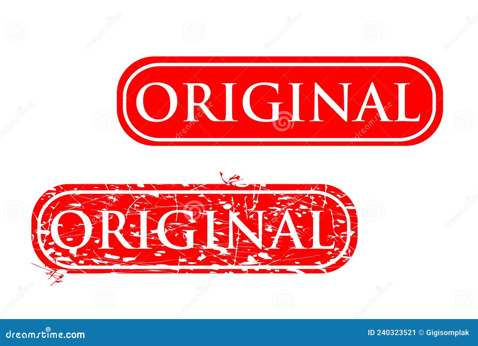 2 Style Vectoriel Rouge Rectangle Tampon Effet Original Illustration de ...