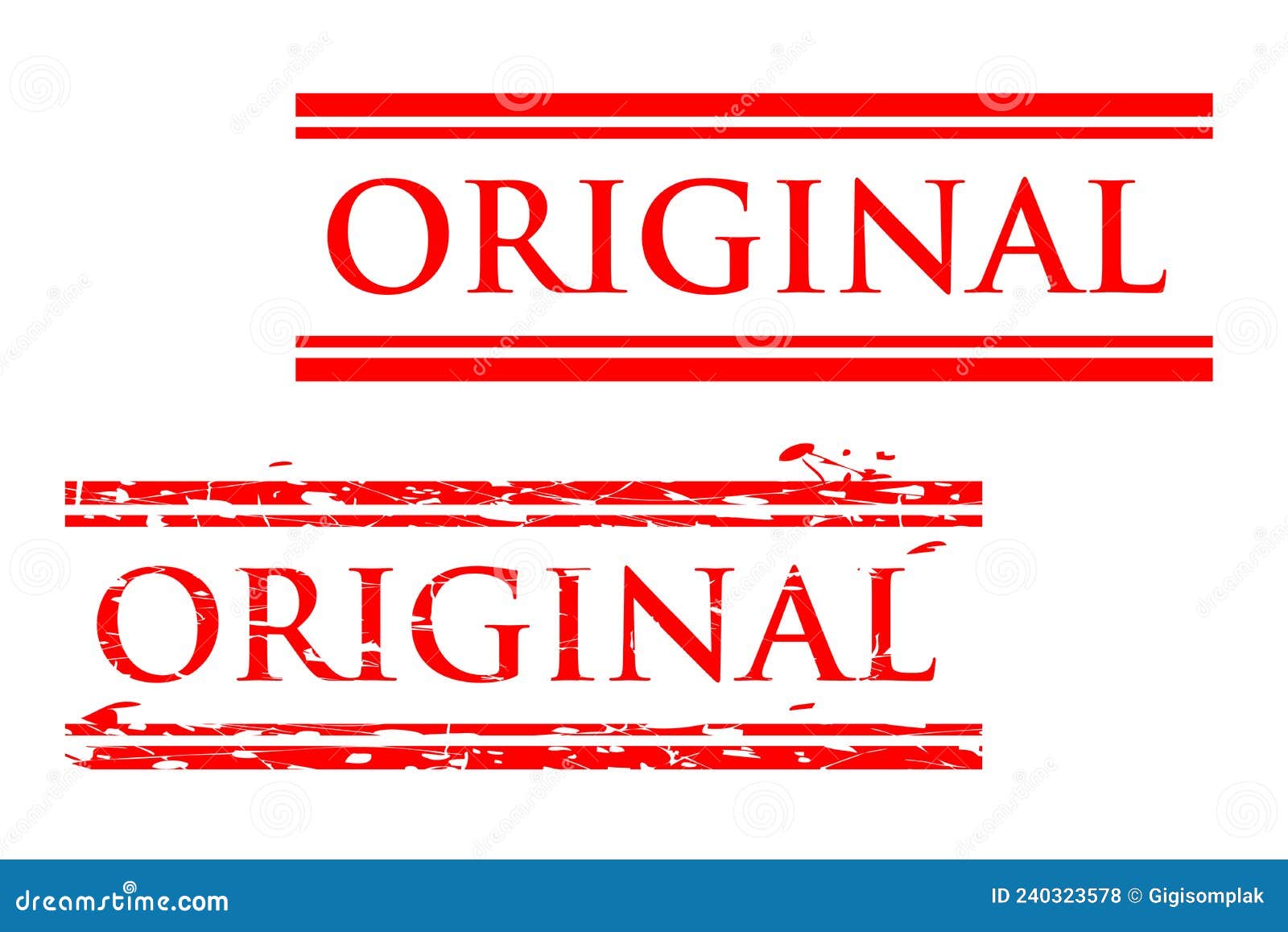 2 Style Vectoriel Rouge Rectangle Tampon Effet Original Illustration de ...