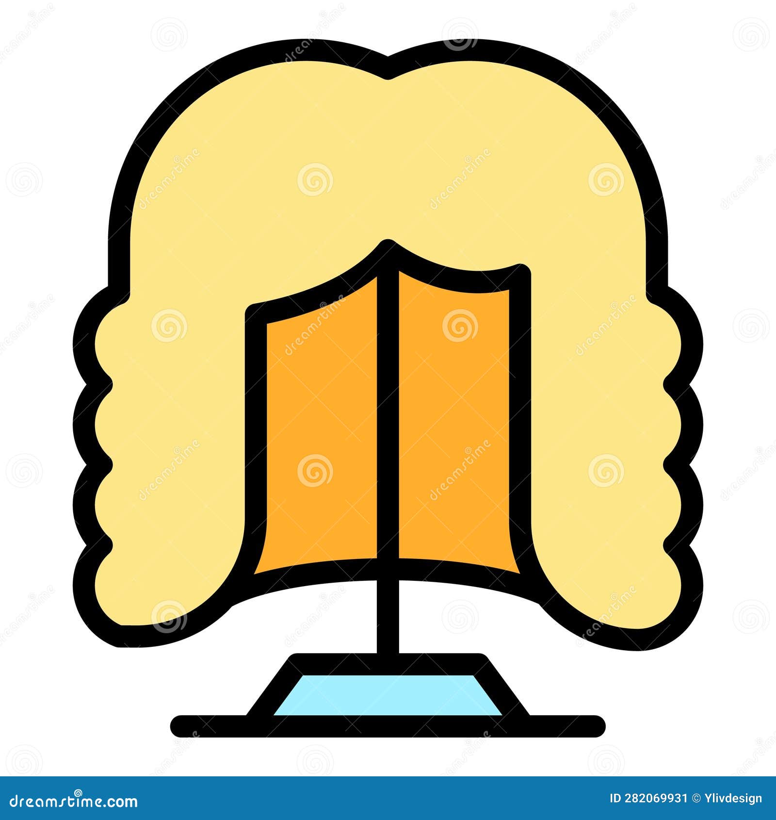 Style wig icon vector flat stock vector. Illustration of line - 282069931