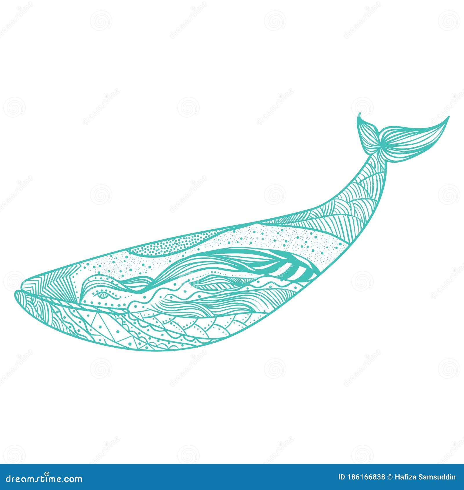 Styled Sperm Whale. Vector Illustration Decorative Design Stock Vector ...
