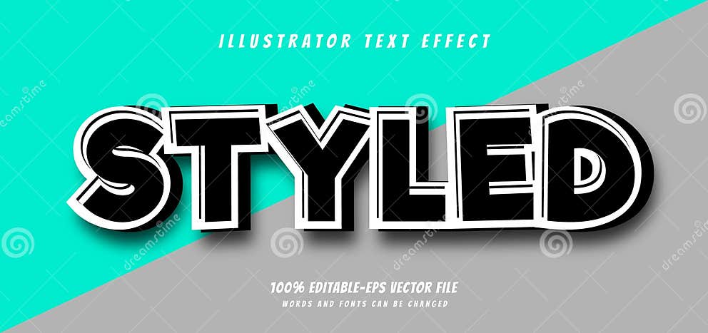 Styled Text Effect Design Vector Stock Vector - Illustration of mockup ...