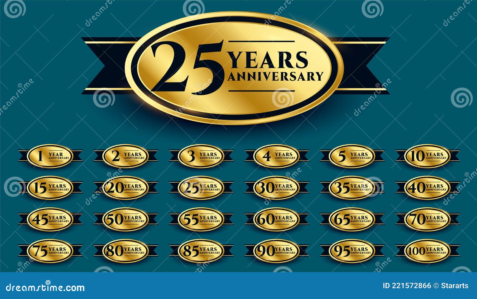 Styligh Golden Anniversary Label Design Stock Vector - Illustration of ...