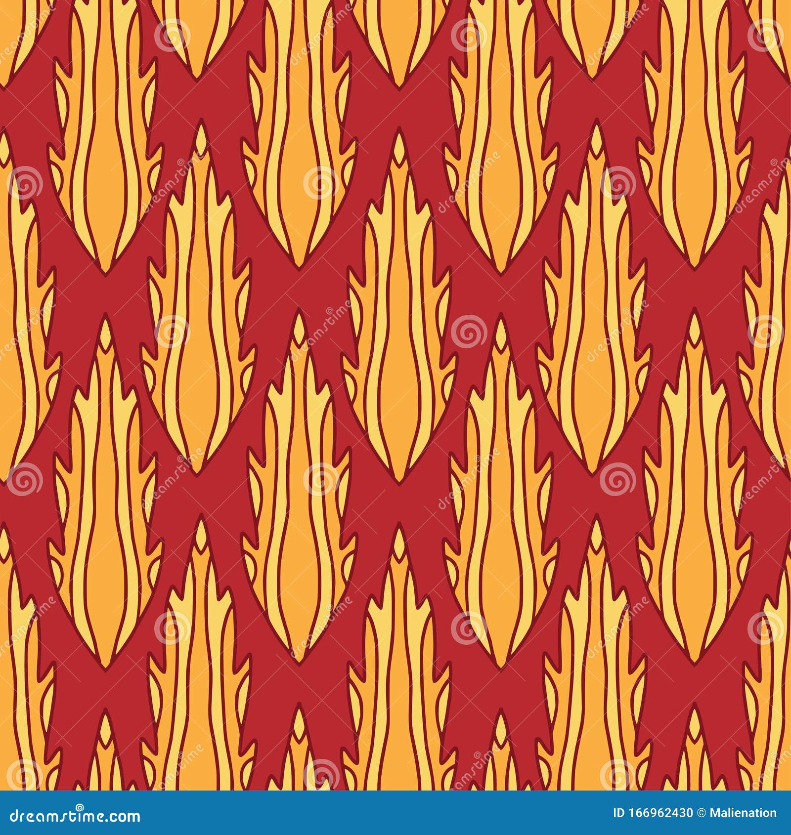 Stylised Fire Lights Pattern in Red and Yellow Colors Stock Vector ...