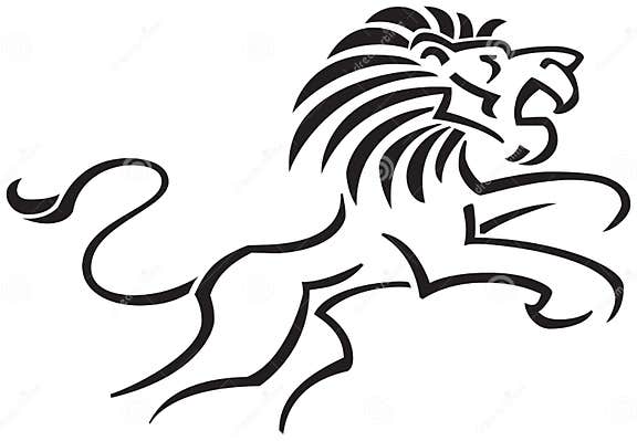Stylised Leaping Lion stock vector. Illustration of africa - 15825568