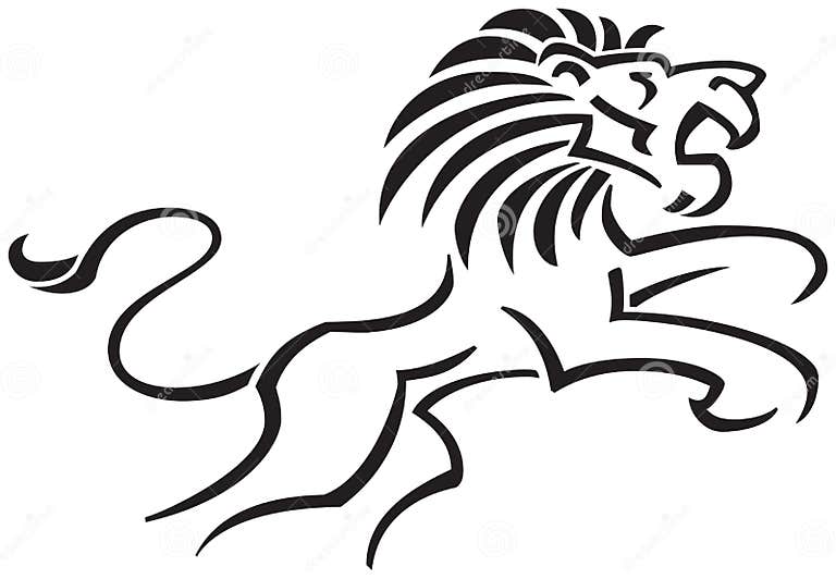 Stylised Leaping Lion stock vector. Illustration of africa - 15825568
