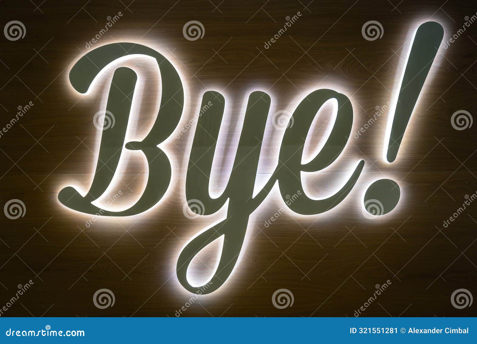 Stylised Letters Spelling Bye! with White Glow Around Editorial Photo ...