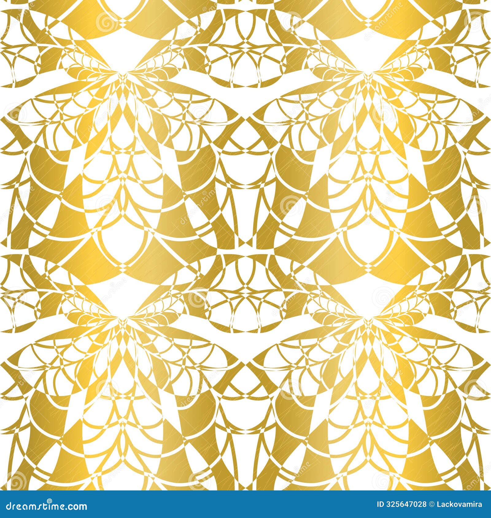 Stylised Ornamental Golden Honey Bee Pattern with Regularly Repeating ...