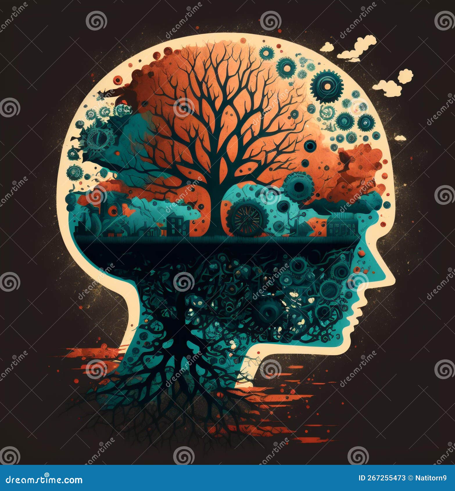 Stylised Representation of a Brain with Gears or Cogs (AI Generated ...