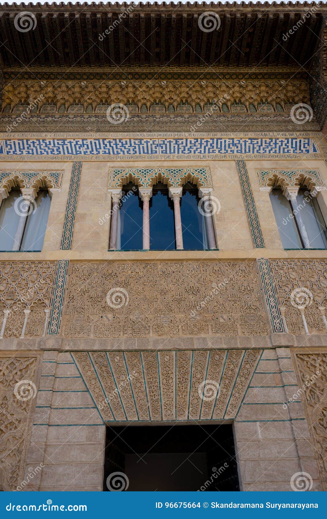 Stylised Windows in Seville, Spain, Europe Stock Photo - Image of roof ...
