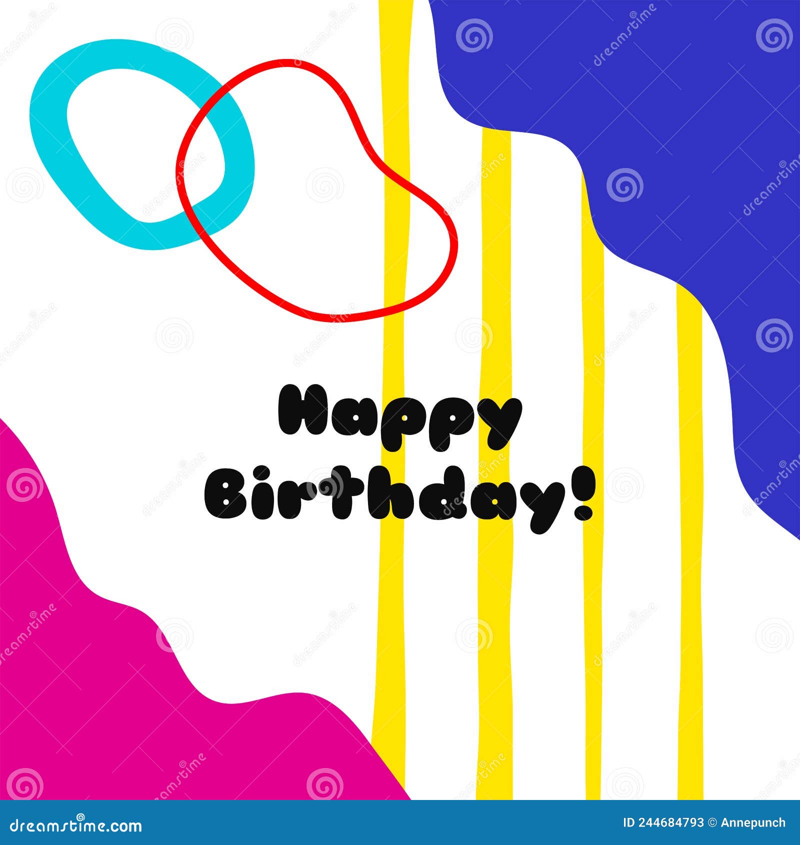 Stylish Abstract Background with Text Happy Birthday! Modern Template ...