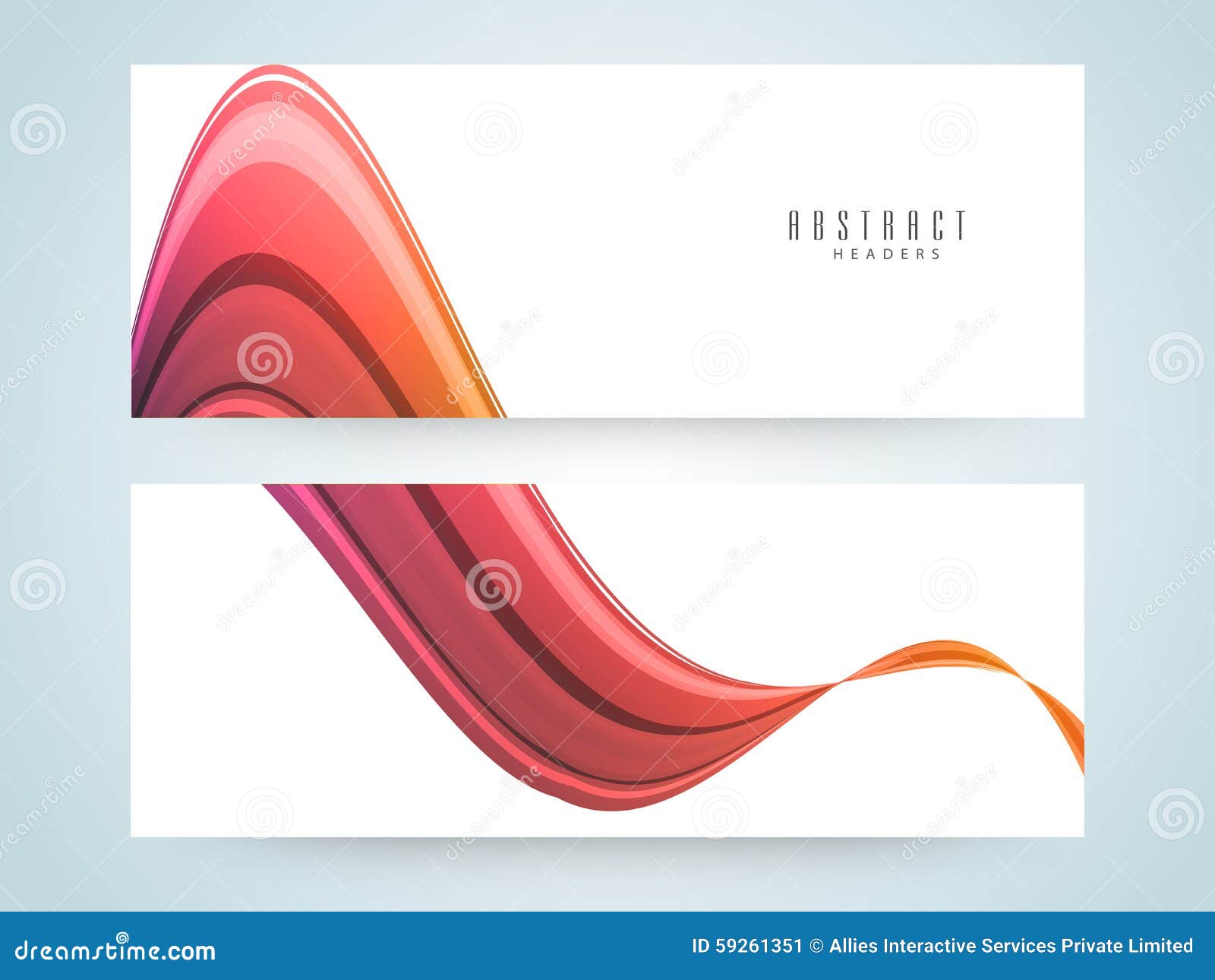 Stylish Abstract Header or Banner Set. Stock Illustration ...