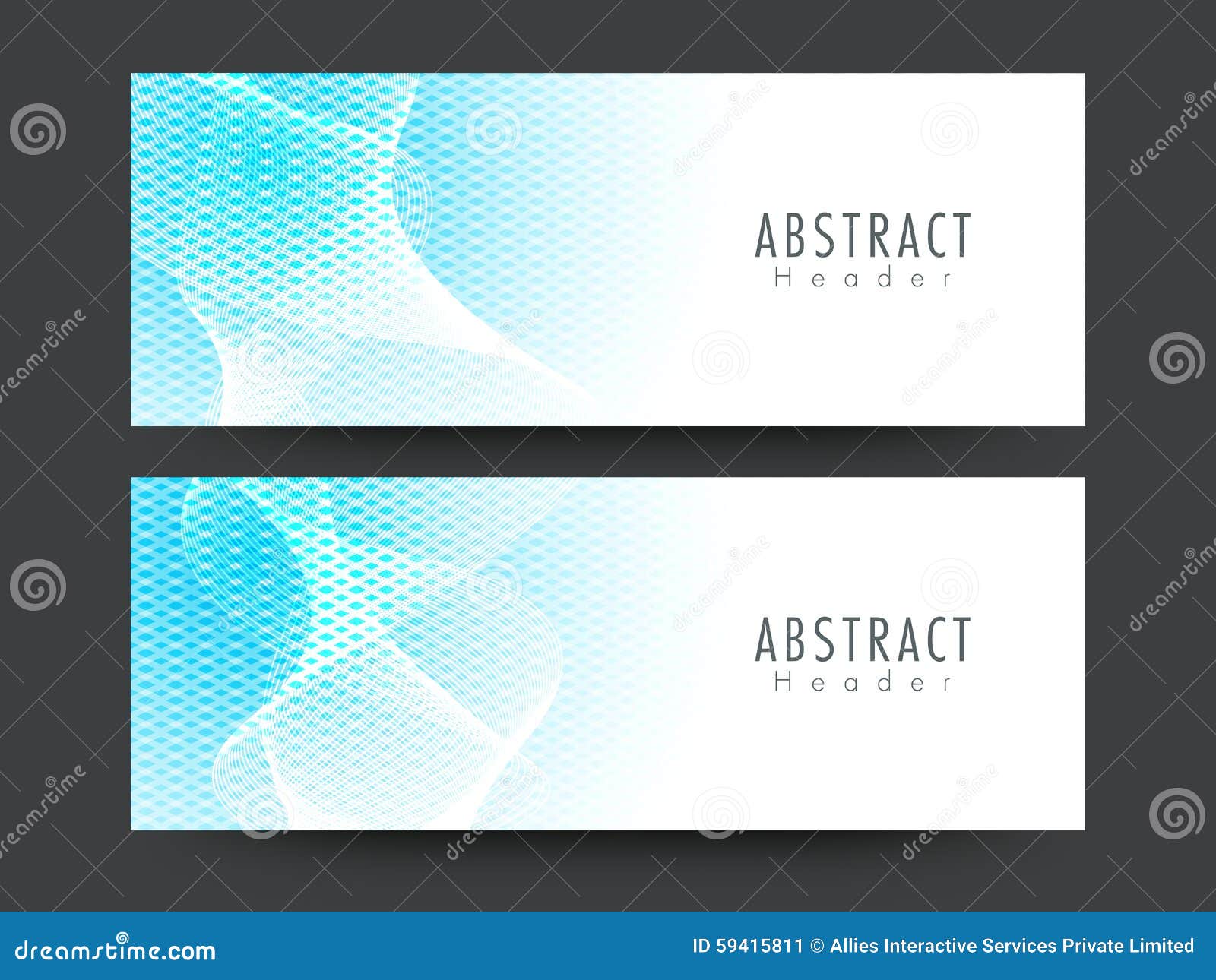 Stylish Abstract Header or Banner Set. Stock Illustration ...