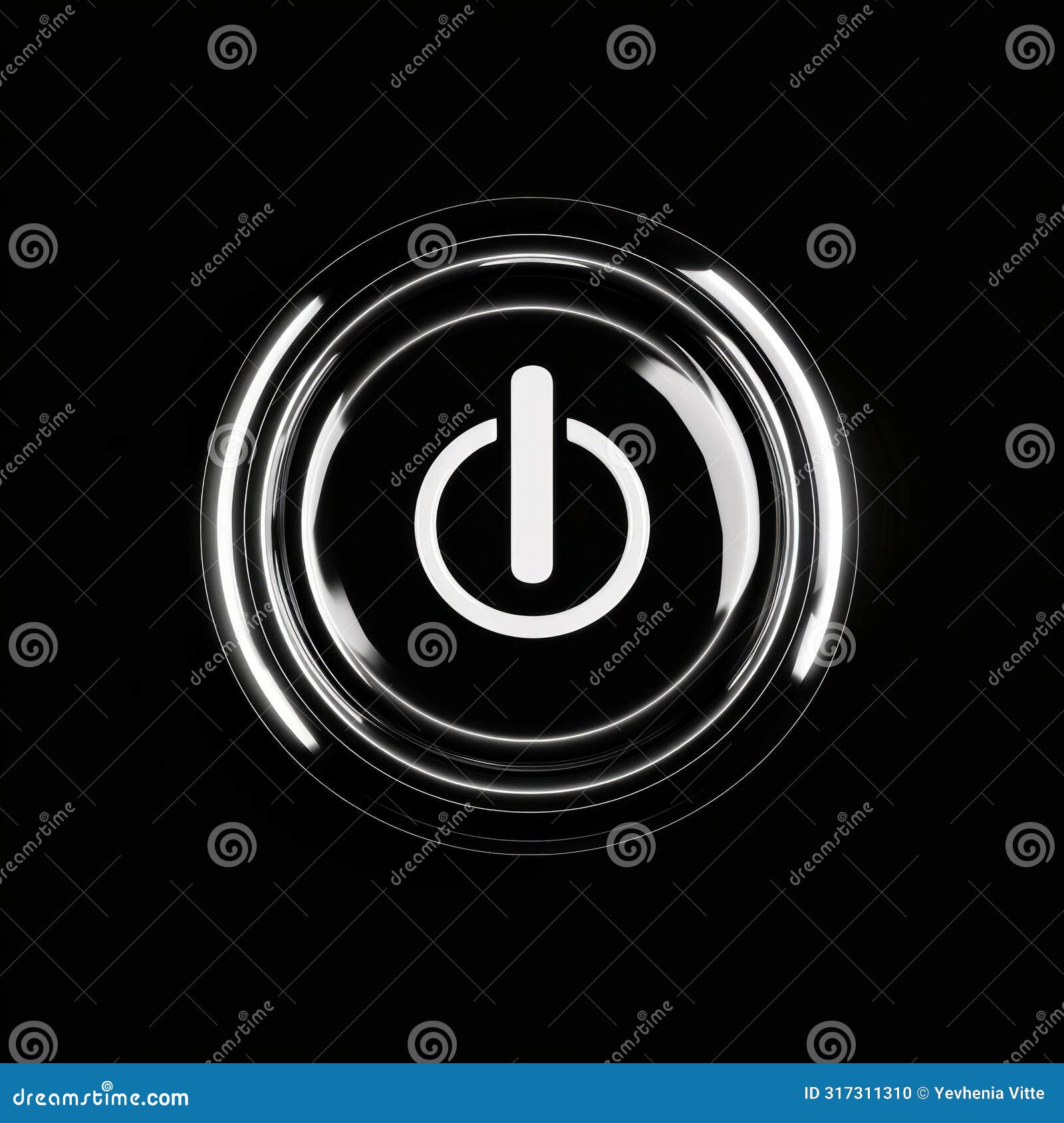 Stylish Abstract Power Button Design on Black Background. Generative Ai ...