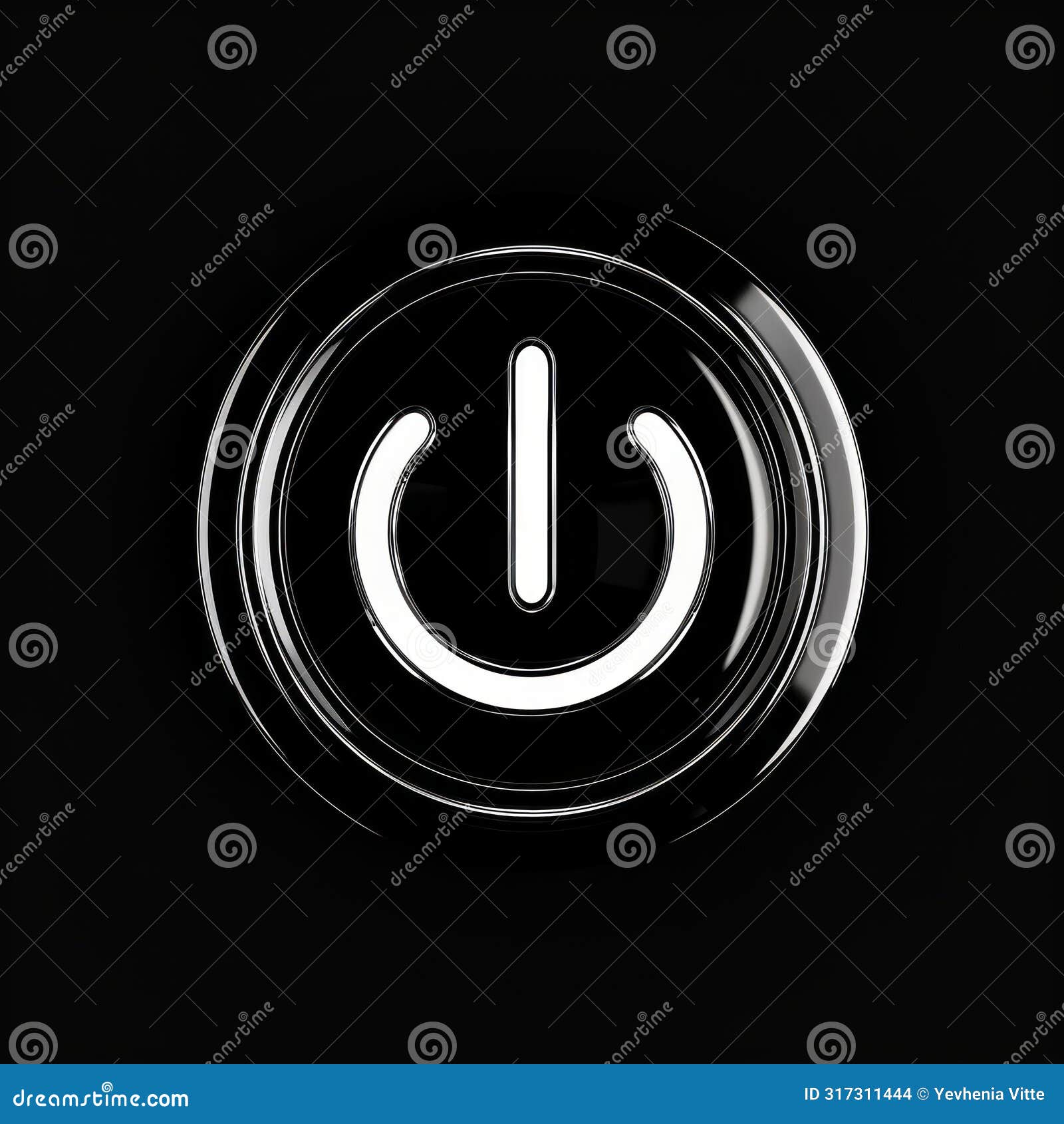 Stylish Abstract Power Button Design on Black Background. Generative Ai ...