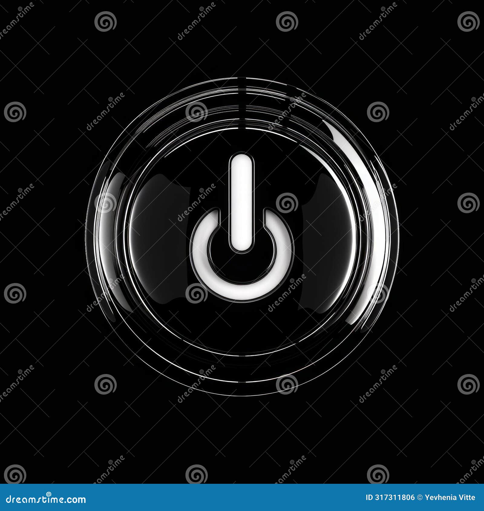 Stylish Abstract Power Button Design on Black Background. Generative Ai ...