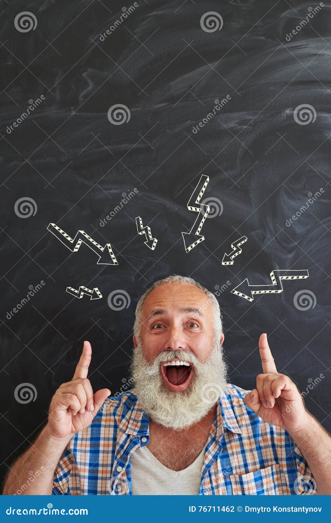 Stylish Aged Man in Delight of Having Brainstorm Stock Photo - Image of ...
