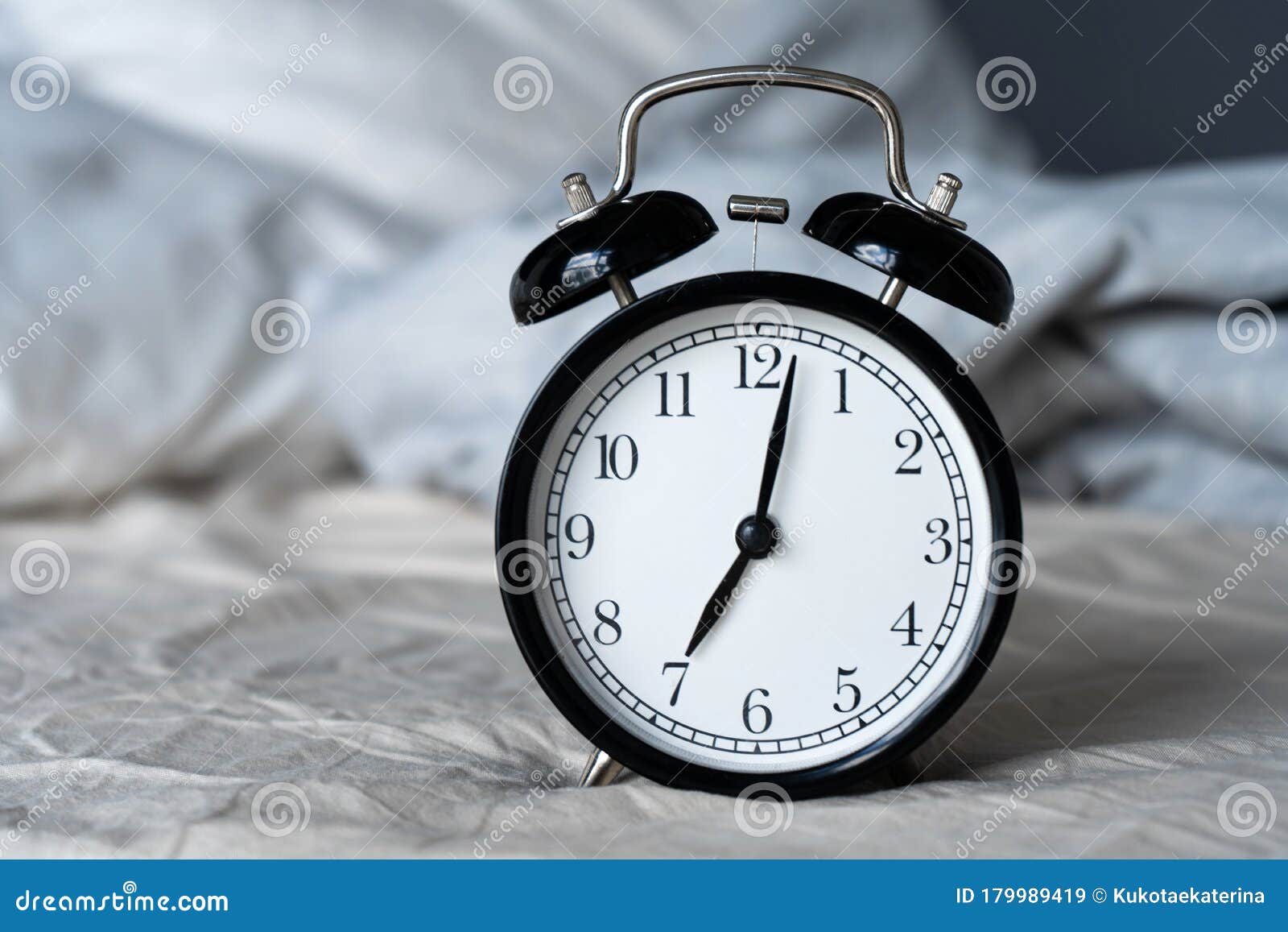 Stylish Alarm Clock with a Bell. the Hands Show 7 Hours Stock Image ...