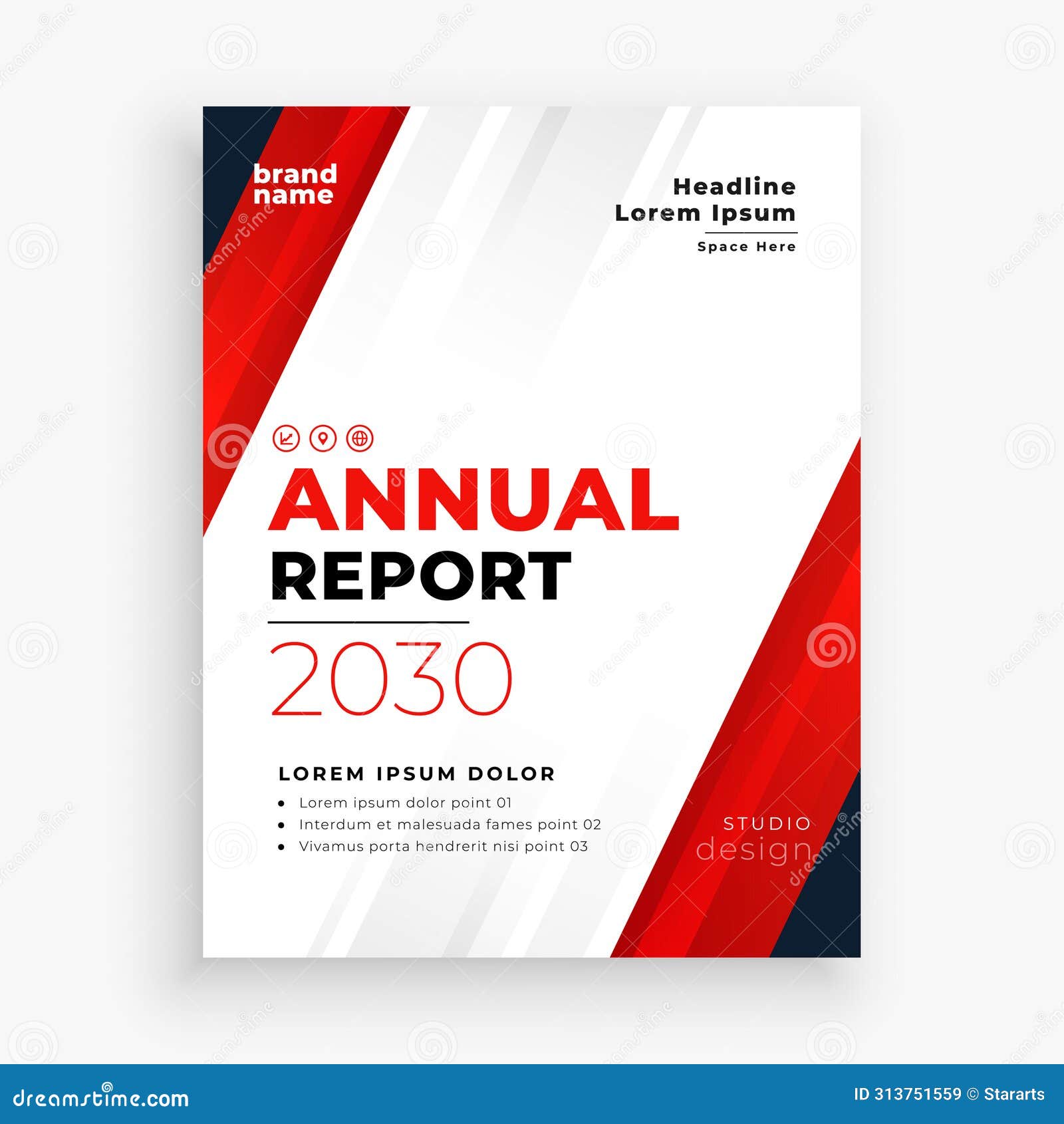 Stylish Annual Report Red Brochure Layout for Professional Document or ...