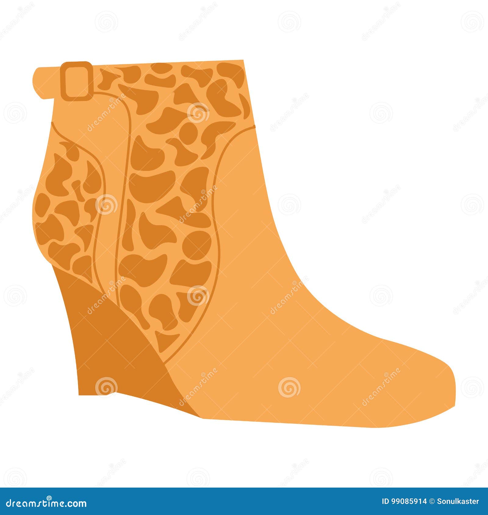 Stylish Autumn Suede Half-boot with Giraf Pattern on Small Platform ...