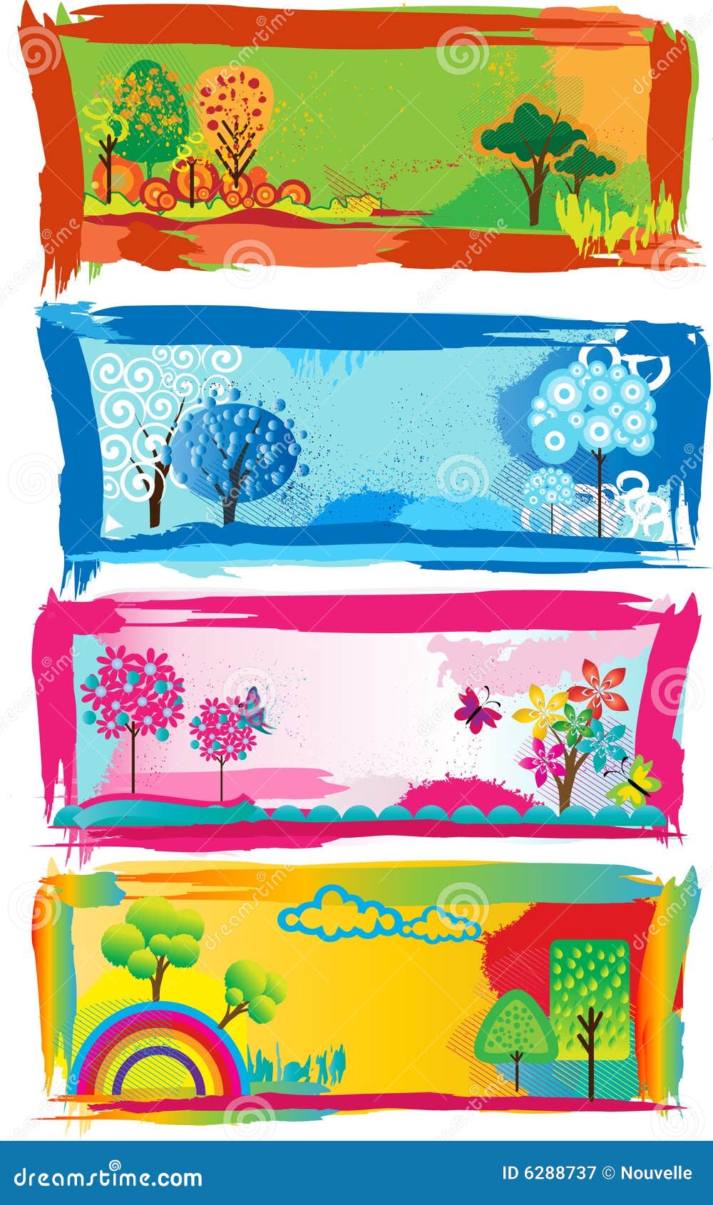 Stylish Banners. All Seasons Stock Vector - Illustration of background ...