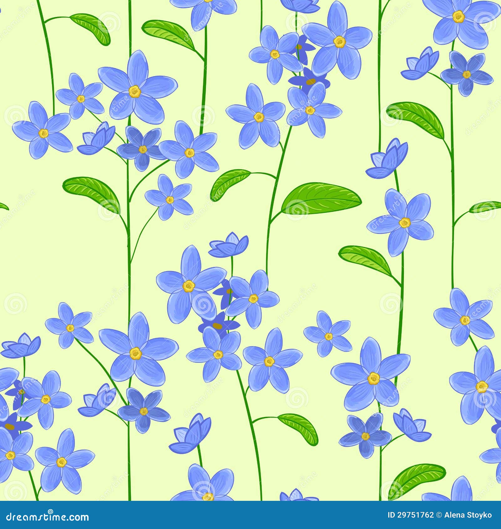 Forget-me-not stock vector. Illustration of leaf, graphic - 29751762